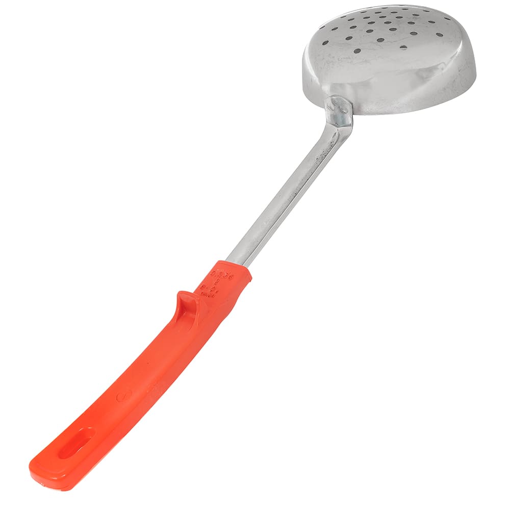 Vollrath 62180 8 oz Perforated Spoodle - Orange Poly Handle, Stainless