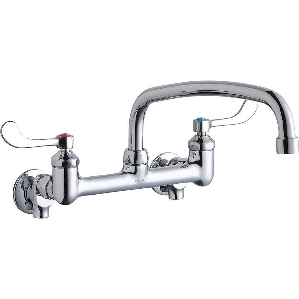 Elkay LK940AT12T4S Splash Mount Faucet w/ 12" Arched Swing Spout & 4 ...