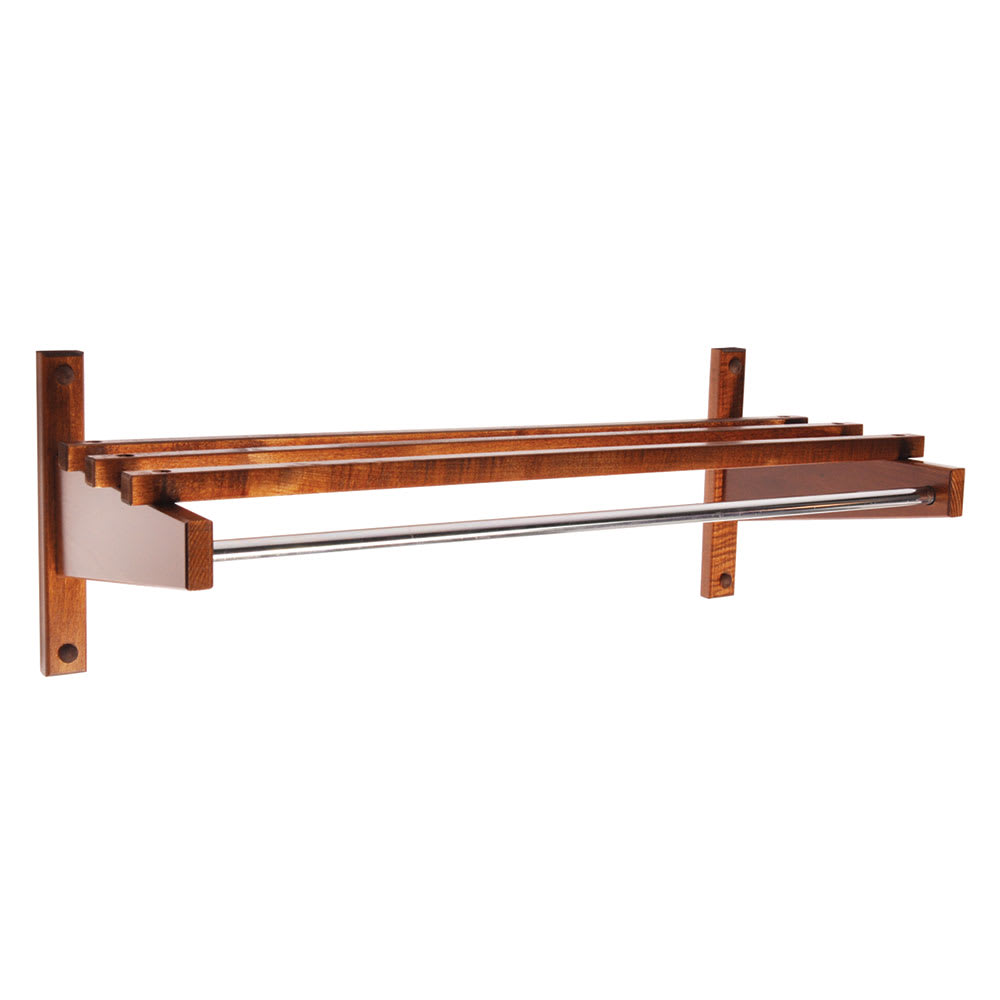 CSL TEC-36W 36" Economy Wooden Coat Rack w/ Hanging Rod, Walnut