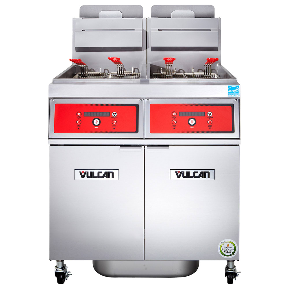 Vulcan 2VK85CF Gas Fryer - (2) 90 lb Vats, Floor Model, Liquid Propane