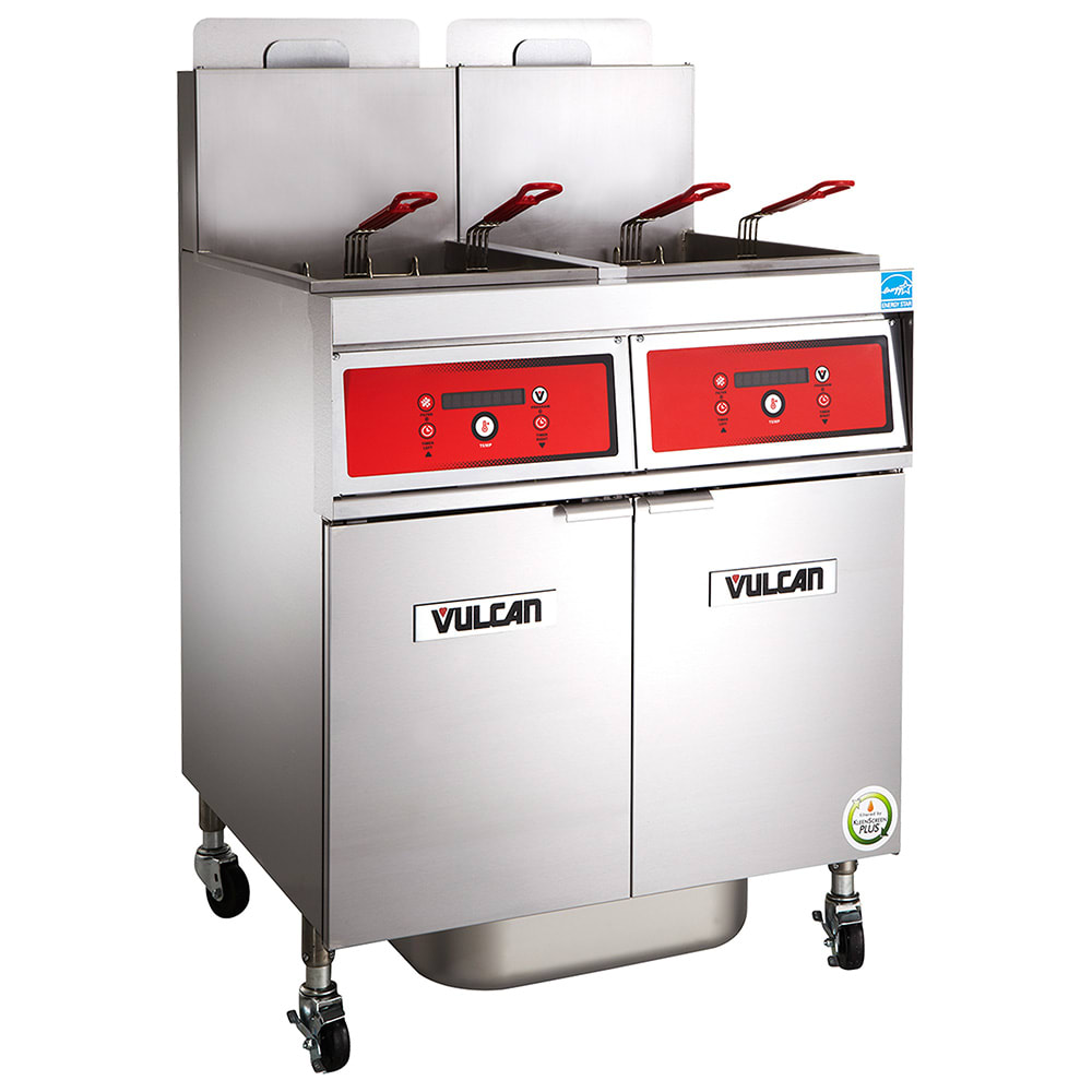 Vulcan 4VK65CF Gas Fryer - (4) 70 lb Vats, Floor Model, Natural Gas