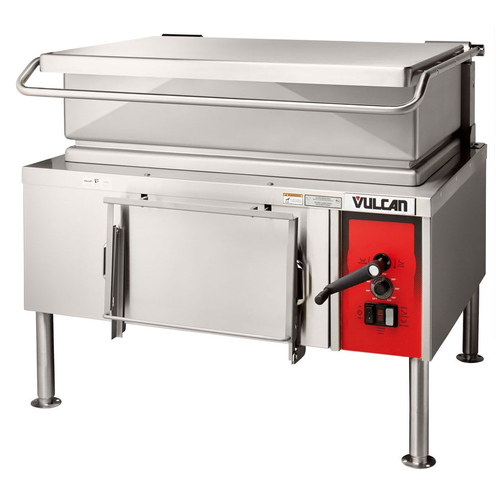 Vulcan VE40 40 gal. Tilt Skillet - Open Base, Includes Faucet, Strainer ...