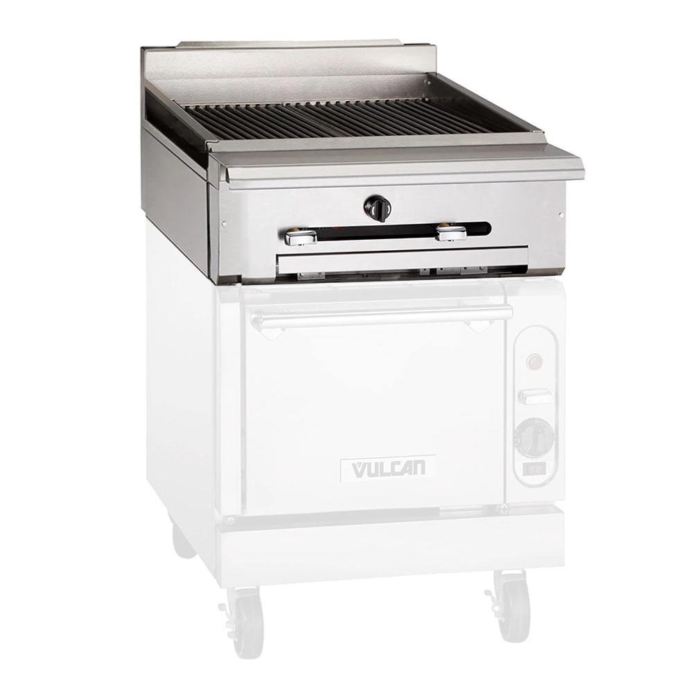Vulcan VTC24 24" Gas Range w/ Charbroiler & Modular Base, Liquid Propane