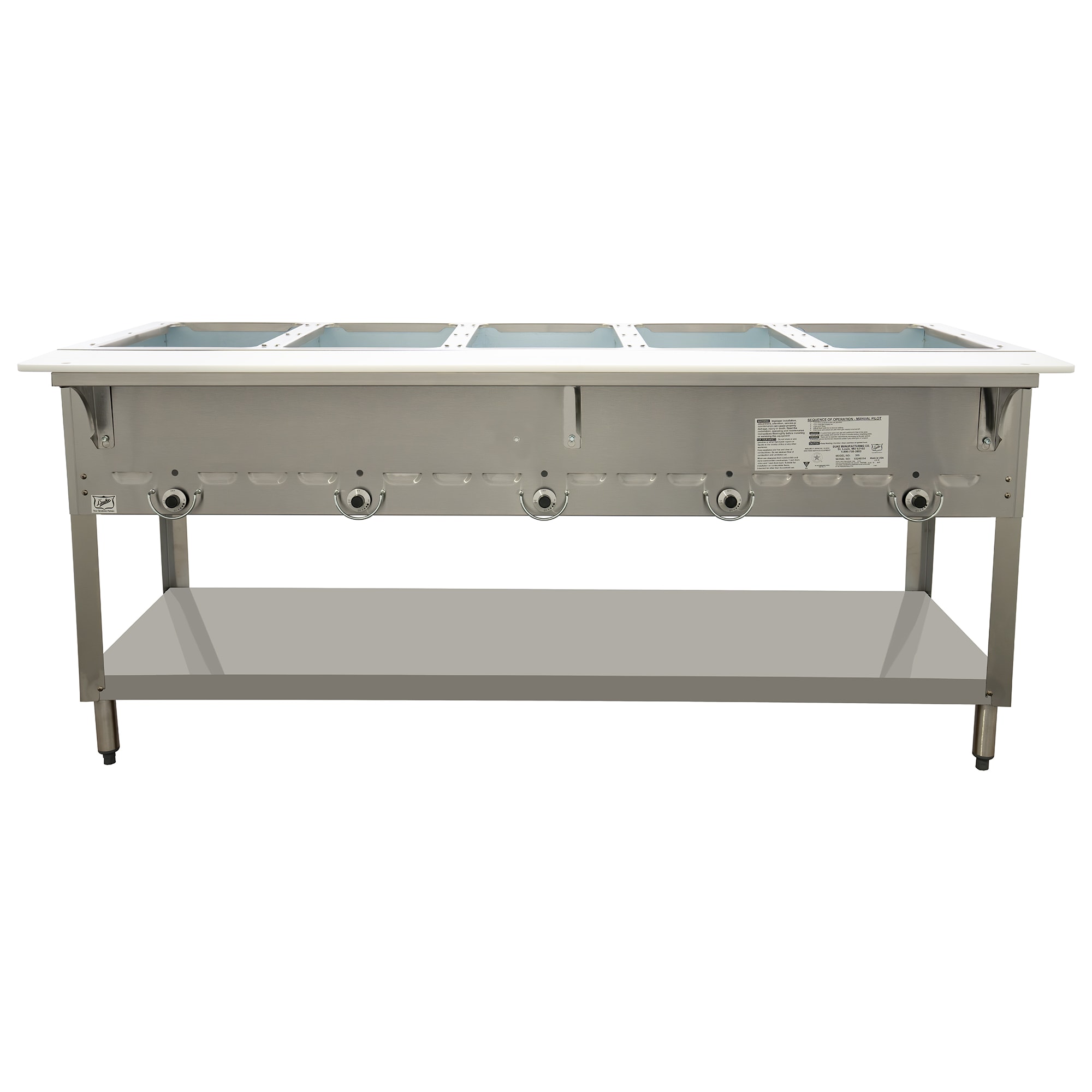 Duke 305 73" Hot Food Table w/ (5) Wells & Undershelf, Liquid Propane