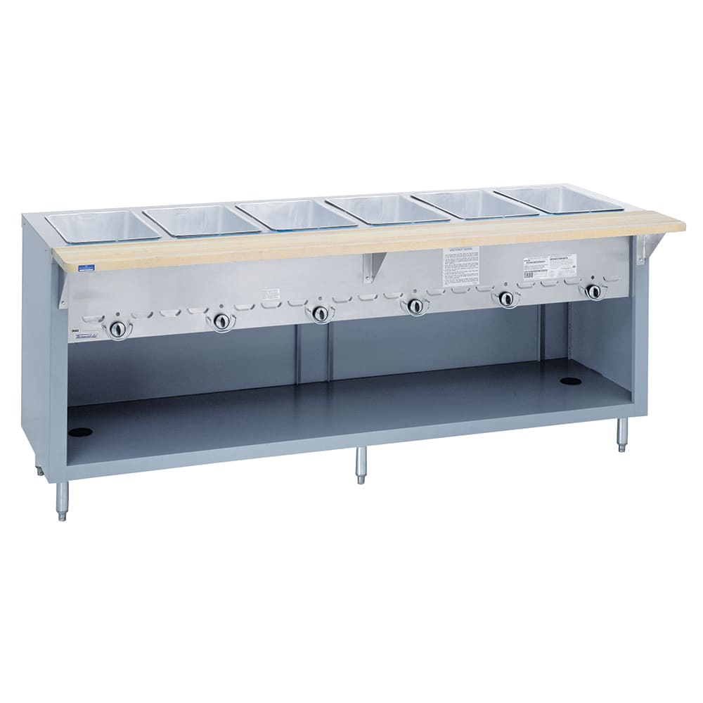 Duke G-6-CBSS 88" Hot Food Table w/ (6) Wells & Undershelf, Natural Gas