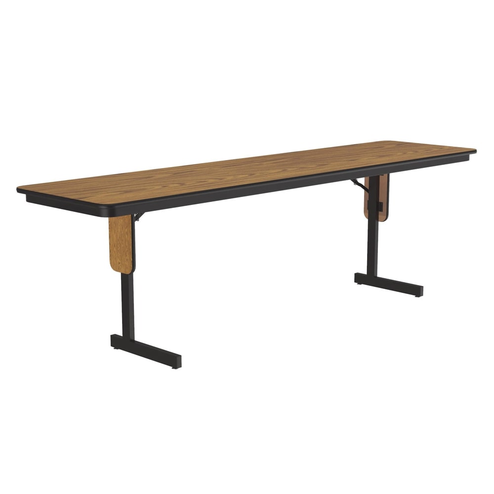 Correll SP2496PX 06 96" Rectangular Folding Seminar Table w/ Medium Oak ...