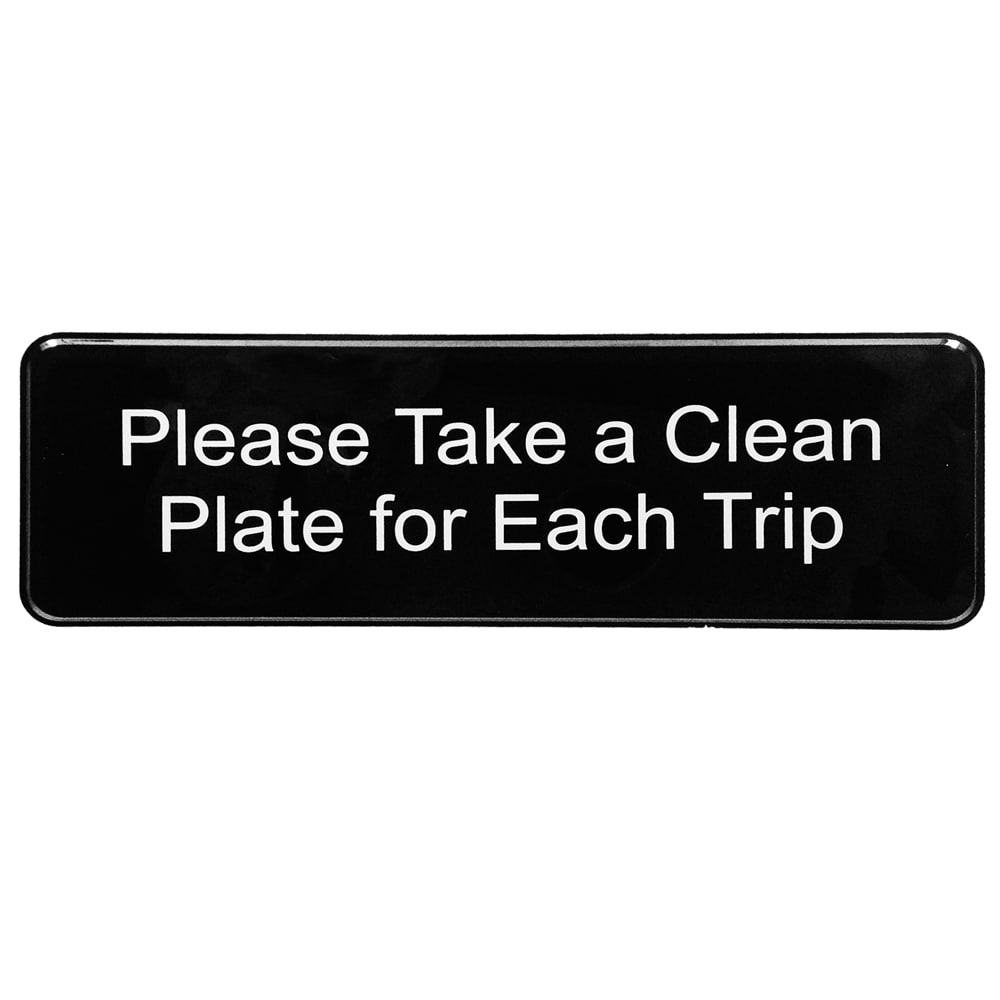 Tablecraft 394596 "Please Take A Clean Plate" Sign - 9" x 3", Plastic ...