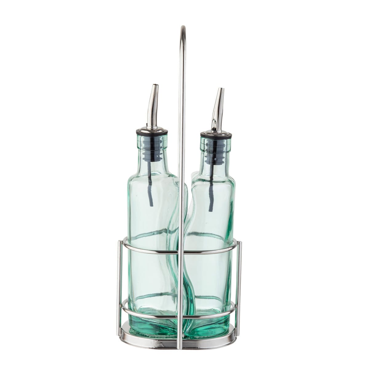Tablecraft 918RSN 8 1/2 oz Gemelli Cruet Set, Glass/Stainless Steel ...