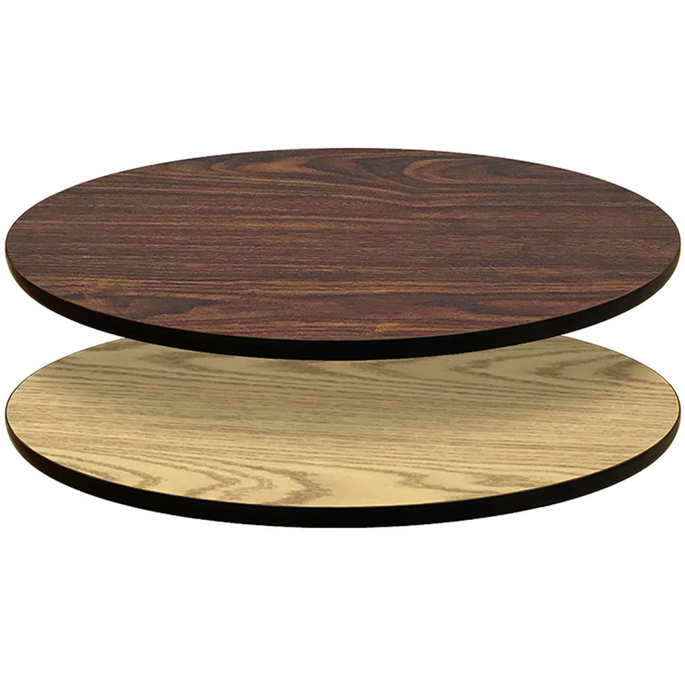 Oak Street OW60R 60" Round Reversible Melamine Table Top, Oak/Walnut
