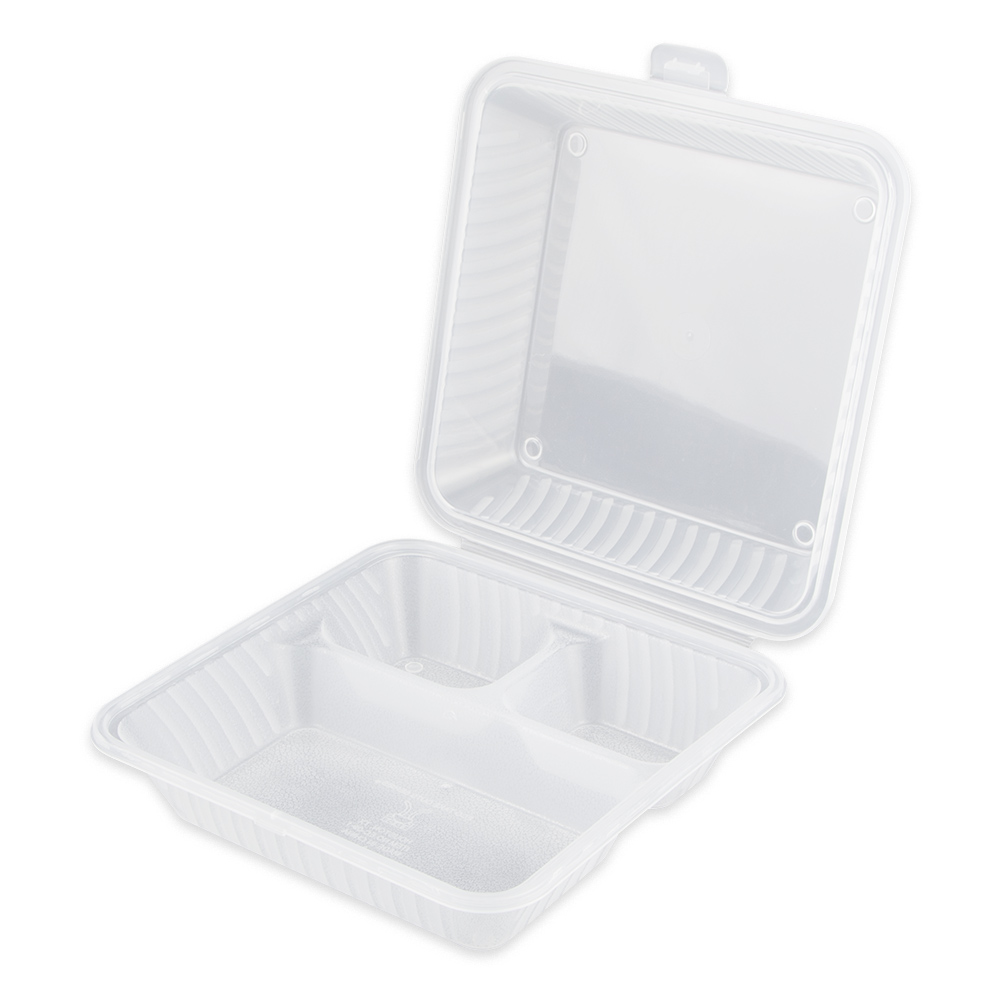 GET EC-09-1-CL 9" Square To Go Food Container, Polypropylene, Clear