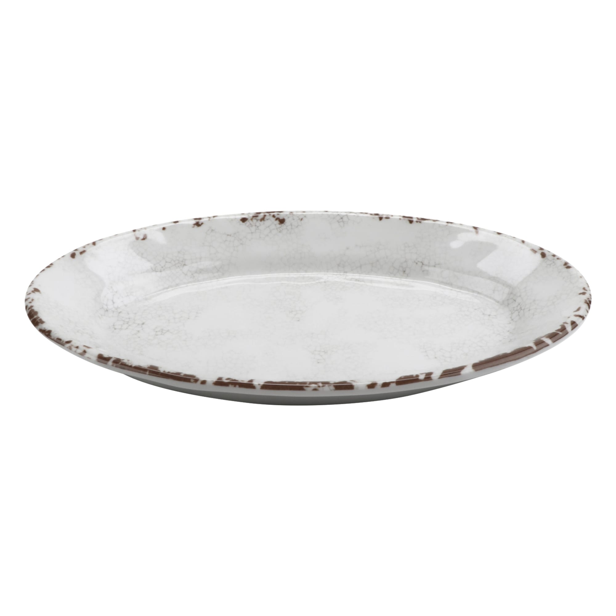 GET OP-911-FM 9 1/4" x 6 1/4" Oval French Mill™ Platter - Melamine, White