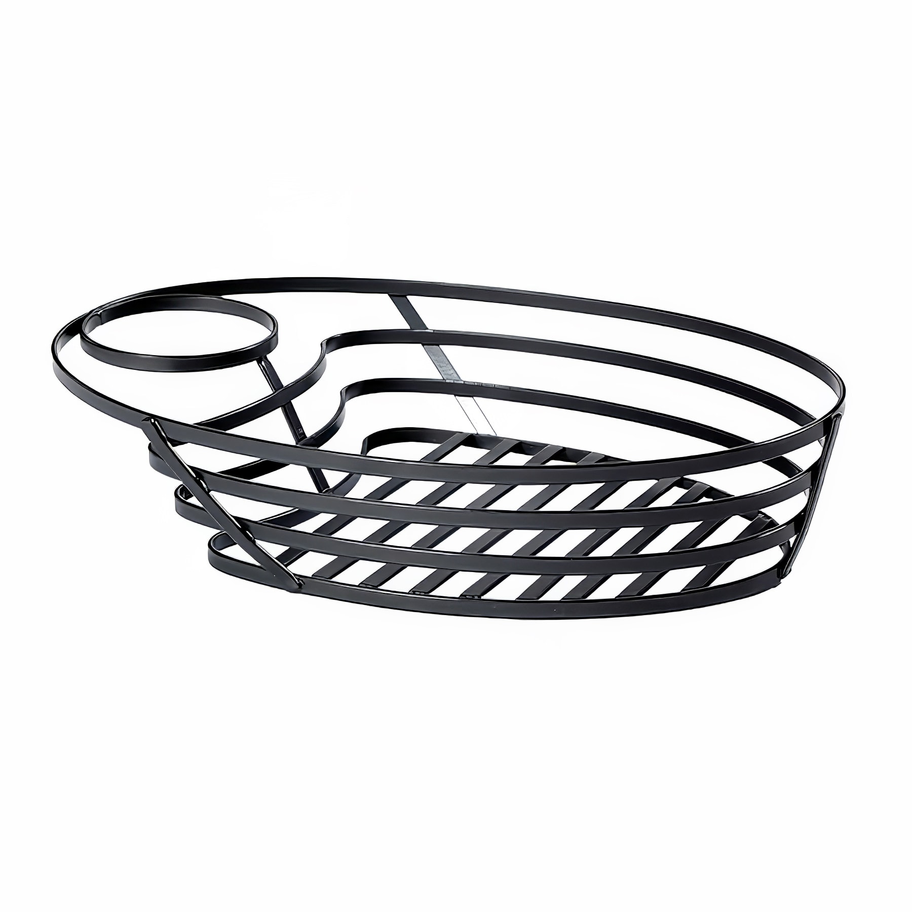 GET WB-1060-MG Oval Wire Basket w/ (1) Condiment Holder - 9 3/4" x 6 3/ ...
