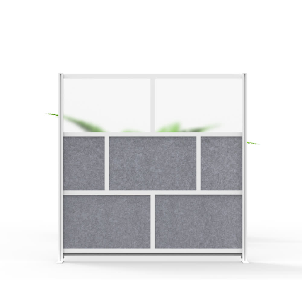 Luxor Furniture MW-7070-FCG Modular Room Divider Starter Wall w/ PET ...