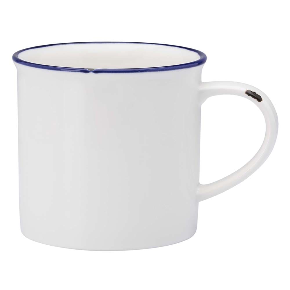 Oneida L2105008560 14 oz Tin Tin™ Cup - Porcelain, White & Blue
