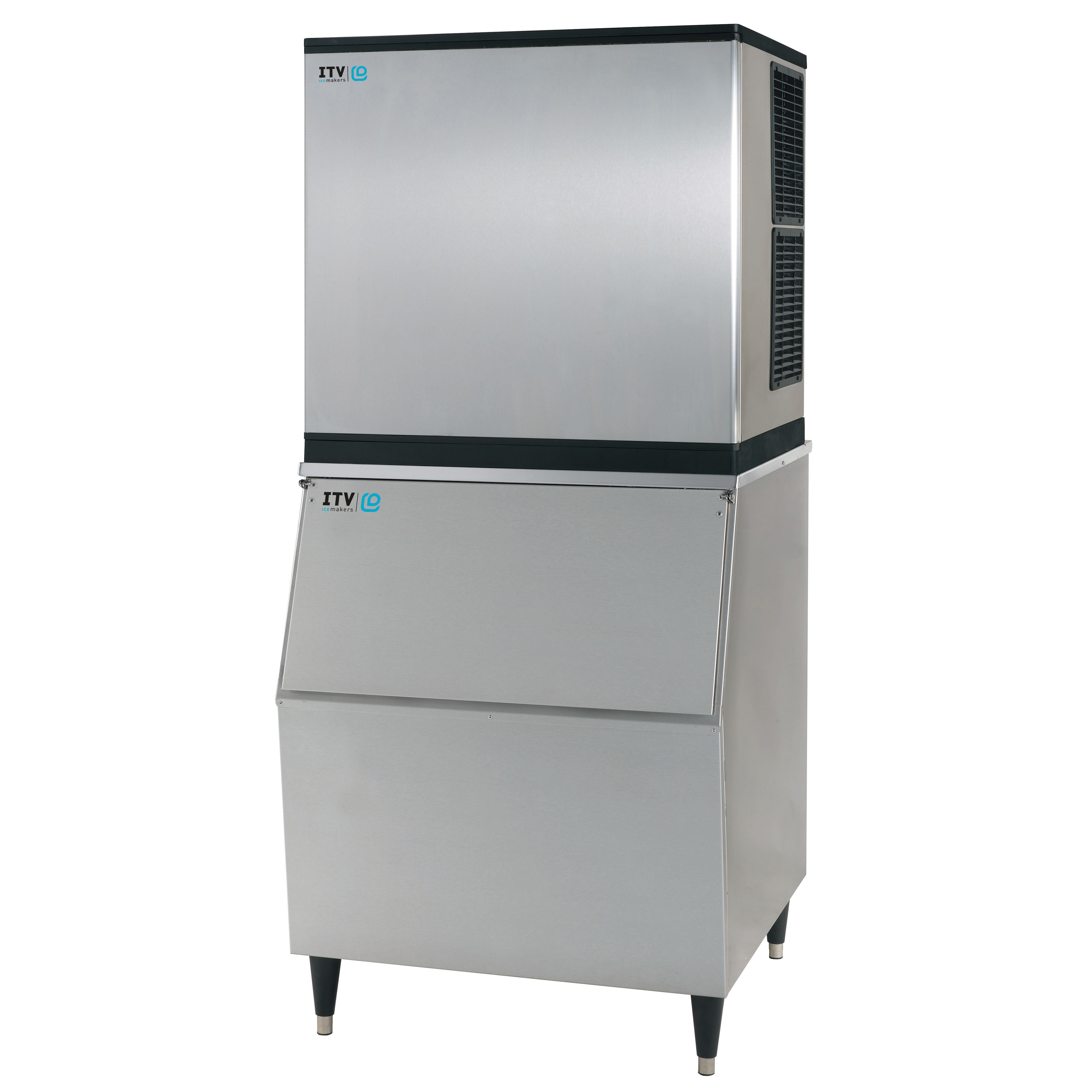 ITV Ice Makers MS1000W2F/S300 974 lb Spika Full Cube Ice Maker w/ Bin ...