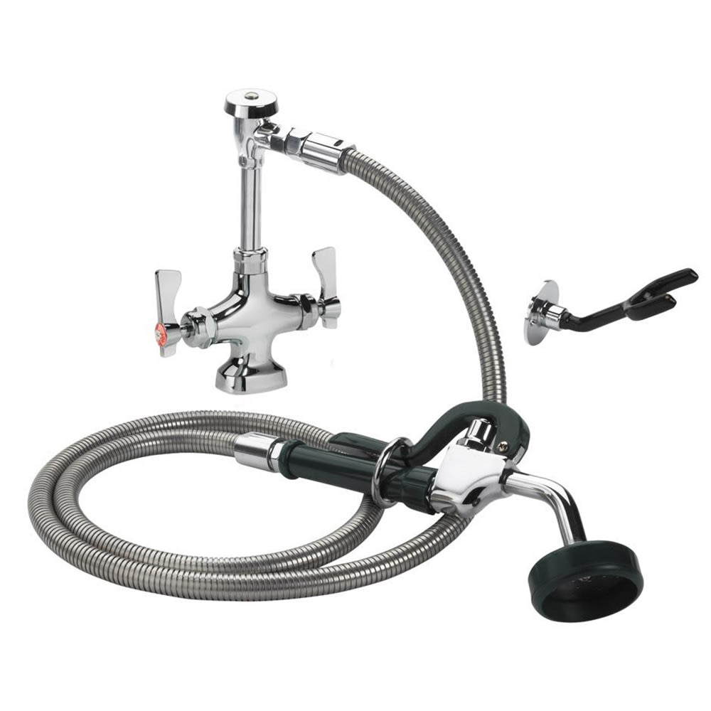 Krowne 19-201L 10 1/2"H Deck Mount Pre Rinse Faucet - 1 3/5 GPM, Base ...