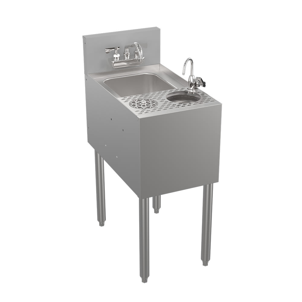 Krowne KR24-MS14 Underbar Dump Sink w/ 10" x 14" x 7" Bowl - (1) Glass ...