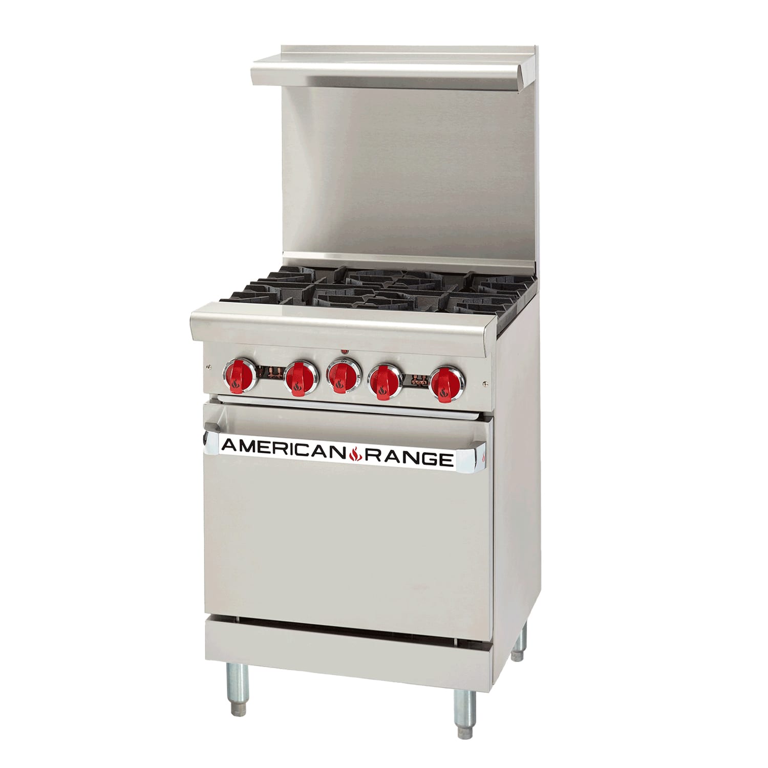 American Range ARGF-4 24" 4 Burner Gas Range w/ Space Saver Oven ...