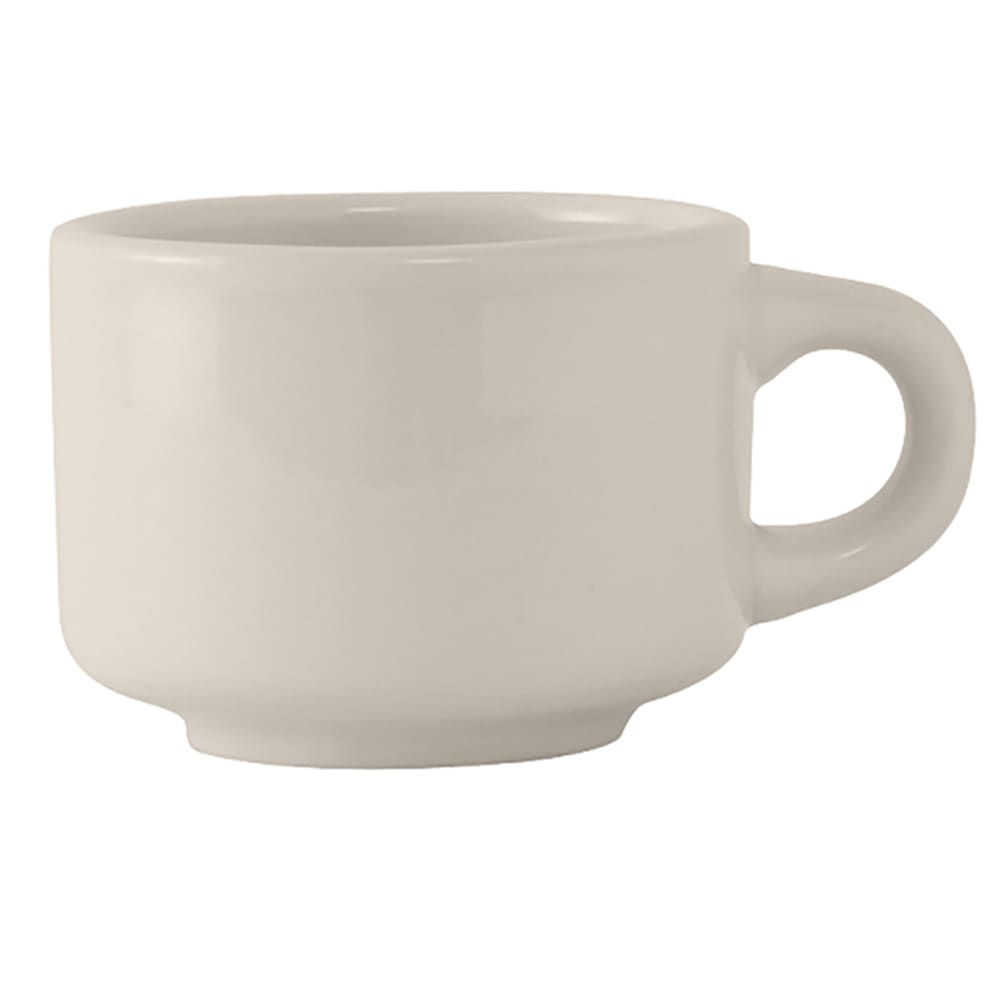 Tuxton TRE-023 7 oz Reno/Nevada Cup - Ceramic, American White/Eggshell