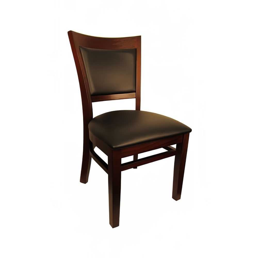 H&D Commercial Seating 8279 Dining Chair w/ Solid Back & Black Vinyl ...