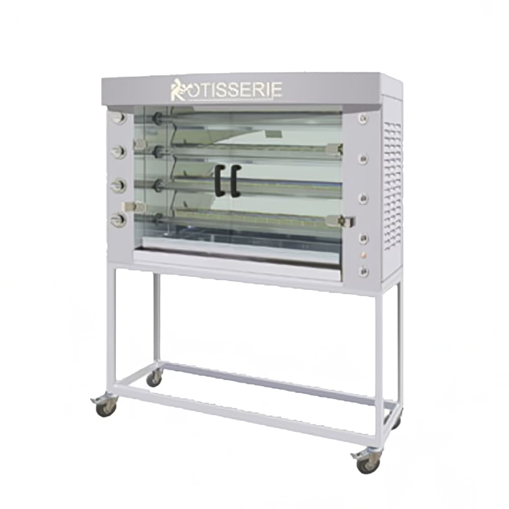 Rotisol USA FB1400-4G-SS Gas 4 Spit Commercial Rotisserie w/ 24 Bird ...
