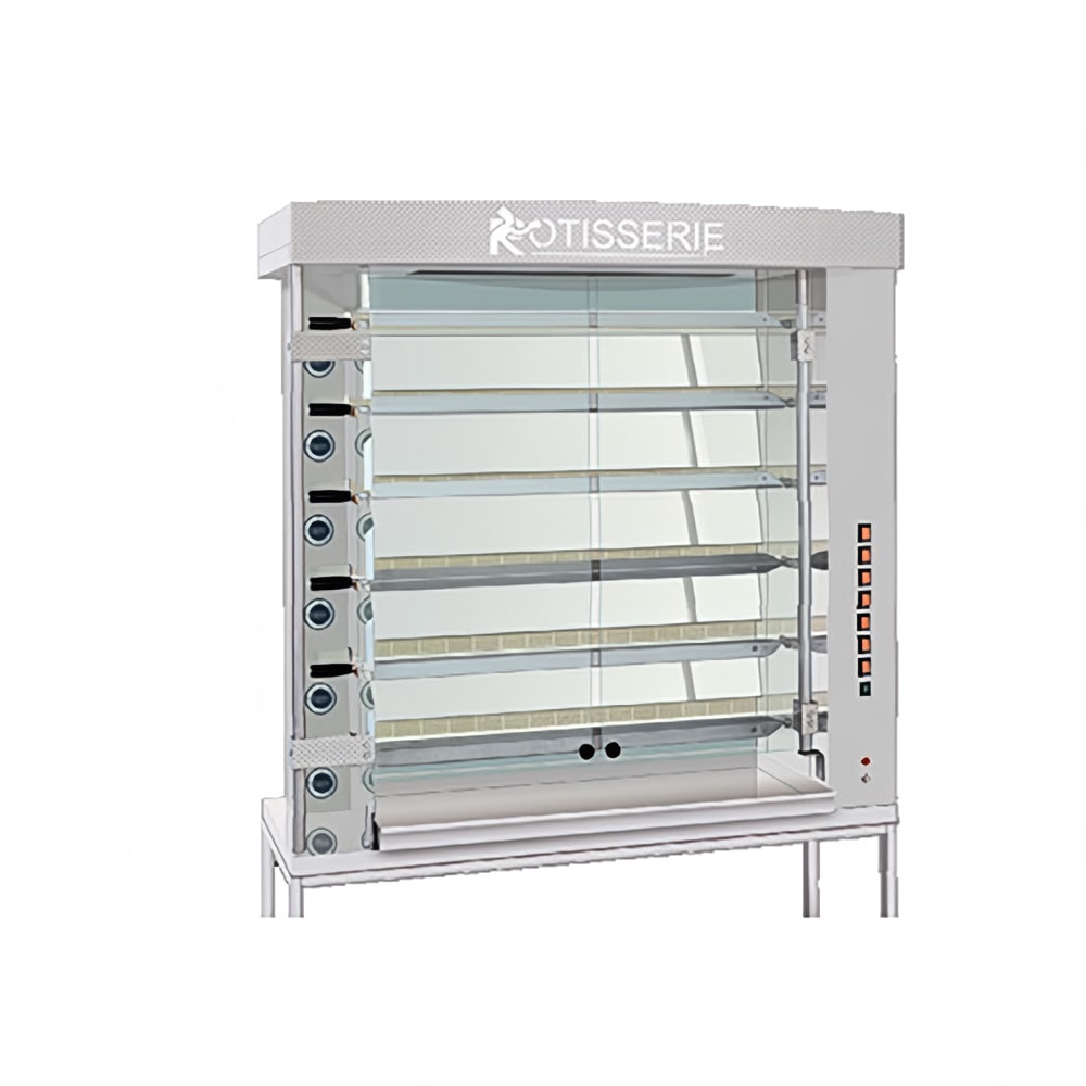 Rotisol USA FF1425-6G-SS Gas 6 Spit Commercial Rotisserie w/ 36 Bird ...