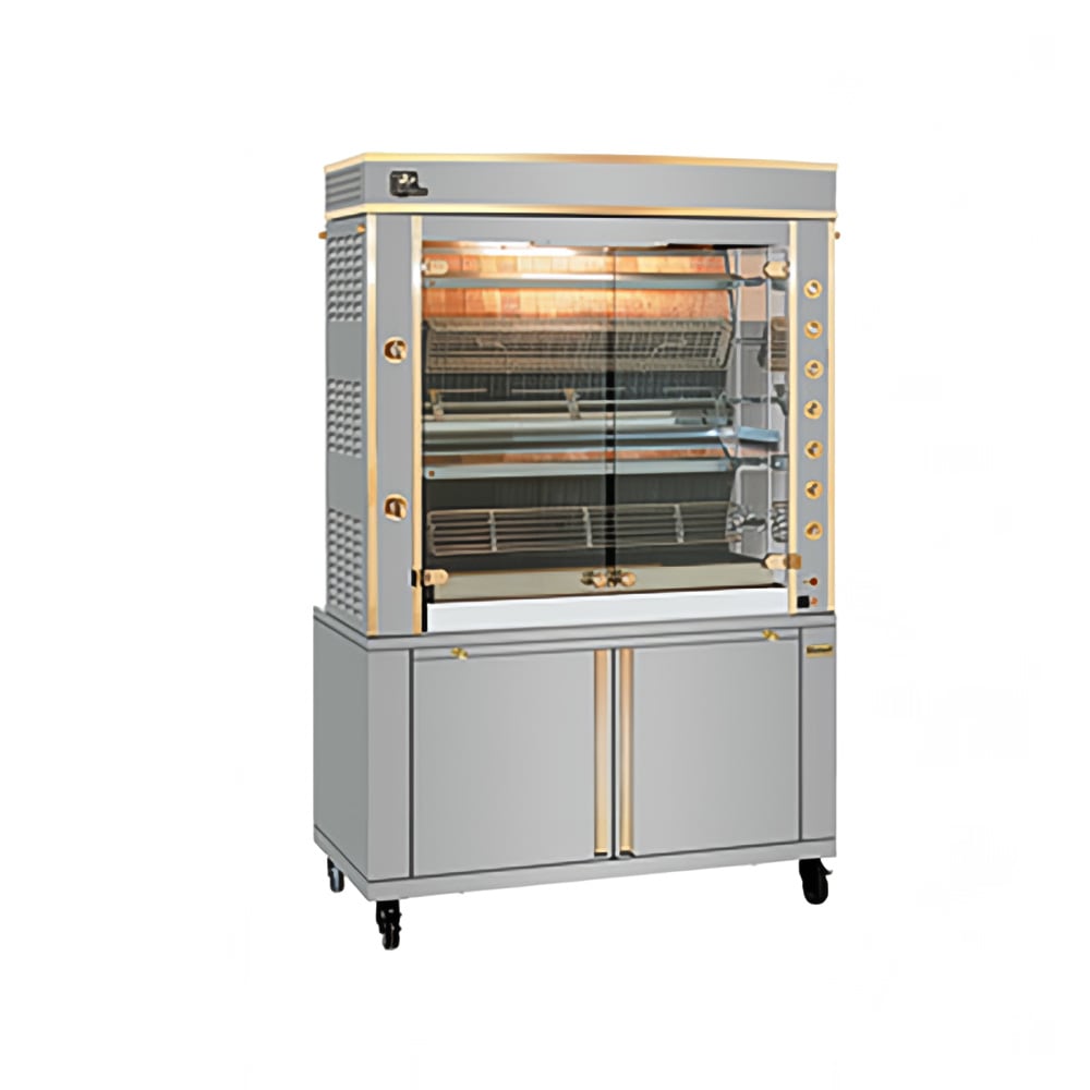 Rotisol USA GF1375-5G-SS Gas 5 Spit Commercial Rotisserie w/ 30 Bird ...