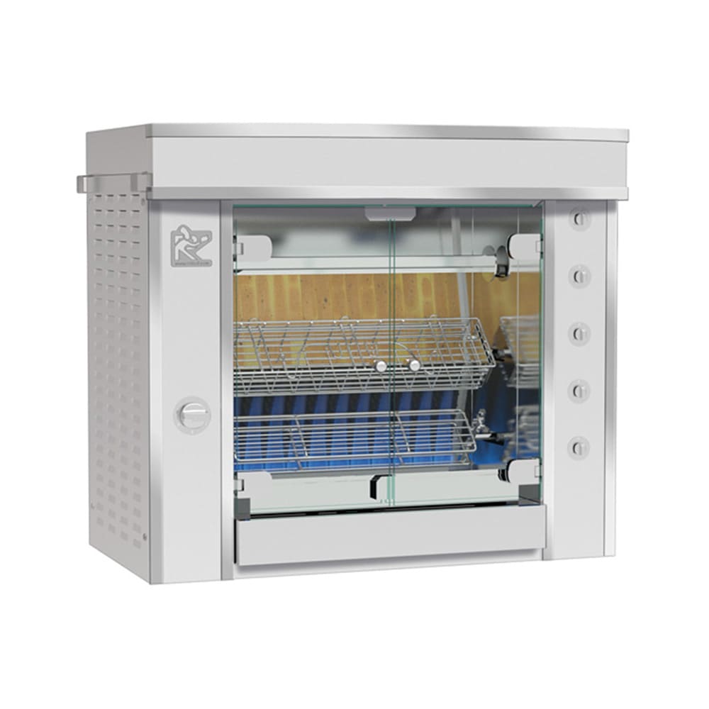 Rotisol USA GF975-2G-SS Gas 2 Spit Commercial Rotisserie w/ 6 Bird ...