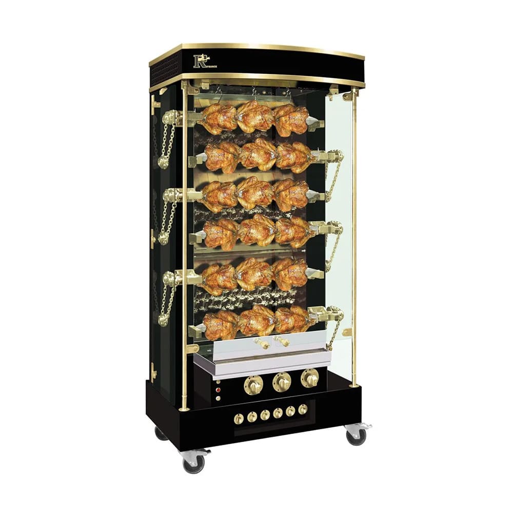 Rotisol USA MF975-6G-LUX Gas 6 Spit Commercial Rotisserie w/ 18 Bird ...