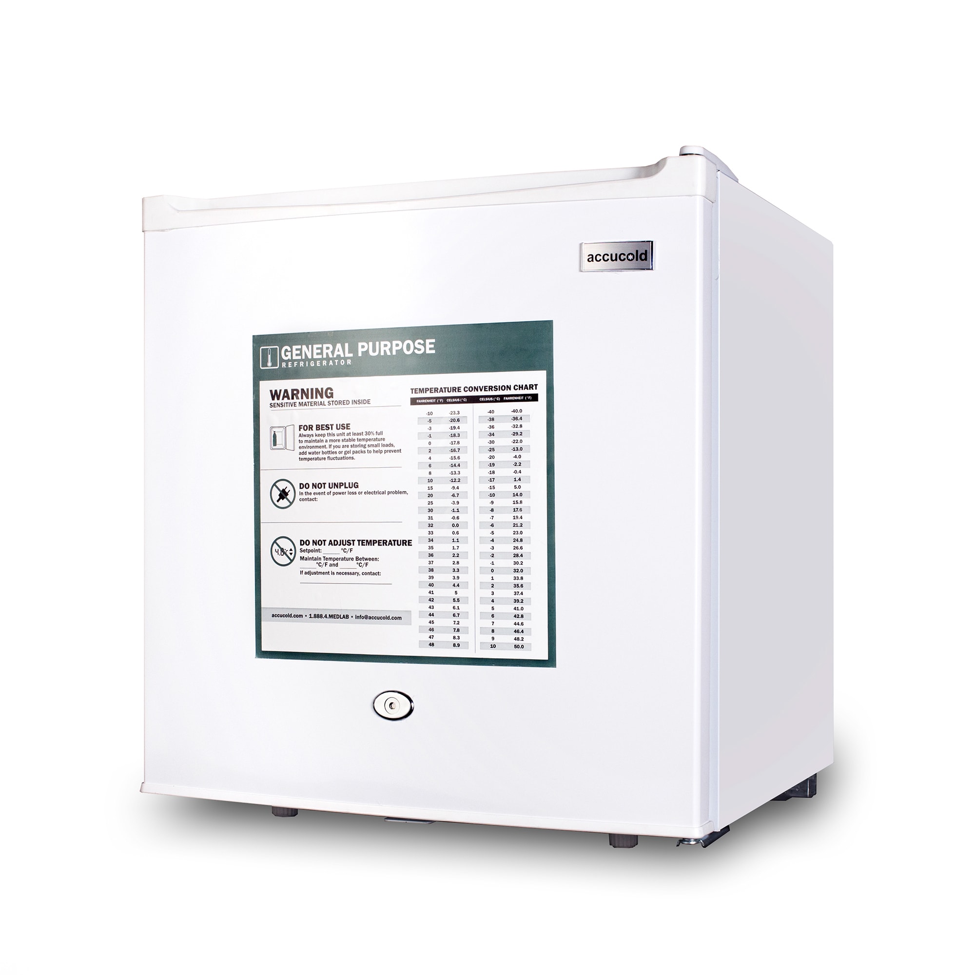 Accucold FFAR23LGP 1.7 cu ft Countertop Medical Refrigerator - Locking ...