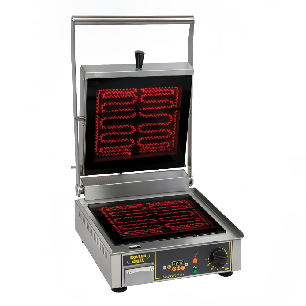 Equipex PANINIVG Single Commercial Panini Press w/ Ceramic Grooved ...