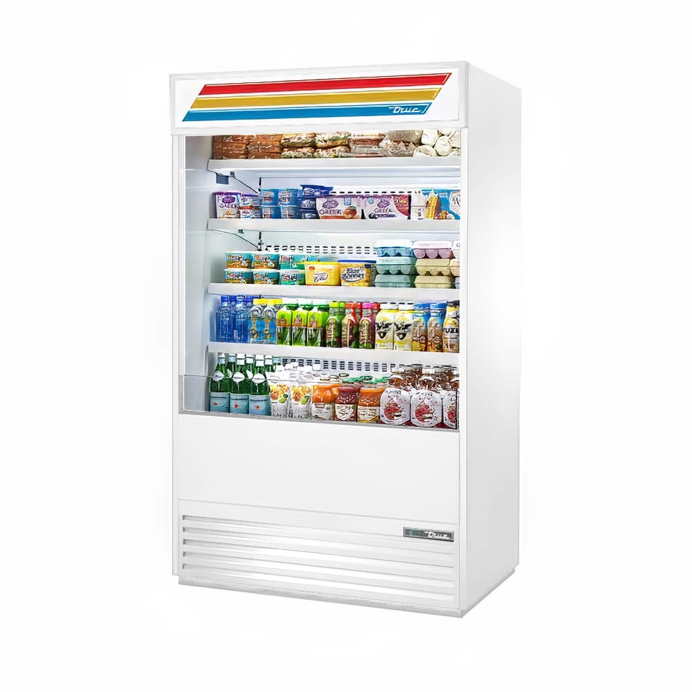 True TOAM-48-HC~TSL01 48" Vertical Open Air Cooler w/ (5) Levels, White ...