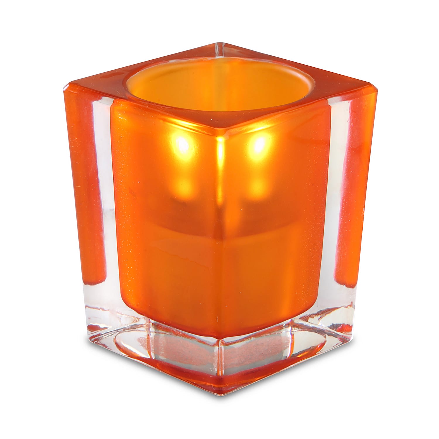 Sterno 80240 Signature Candle Lamp - 3"L x 3"D x 4"H, Glass, Orange Frost