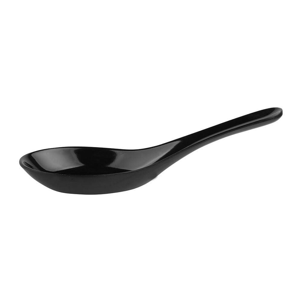 Elite Global Solutions 151-RT-B 5 5/8" Zen Soup Spoon - Melamine, Black