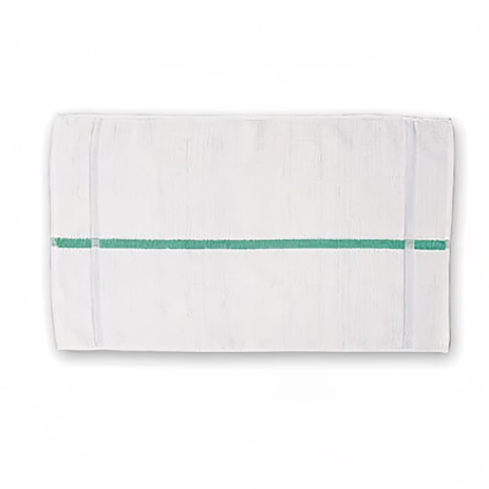 Chef Revival HTI15GS White Terry Cloth Bar Towel w/ Green Stripes, 15 ...