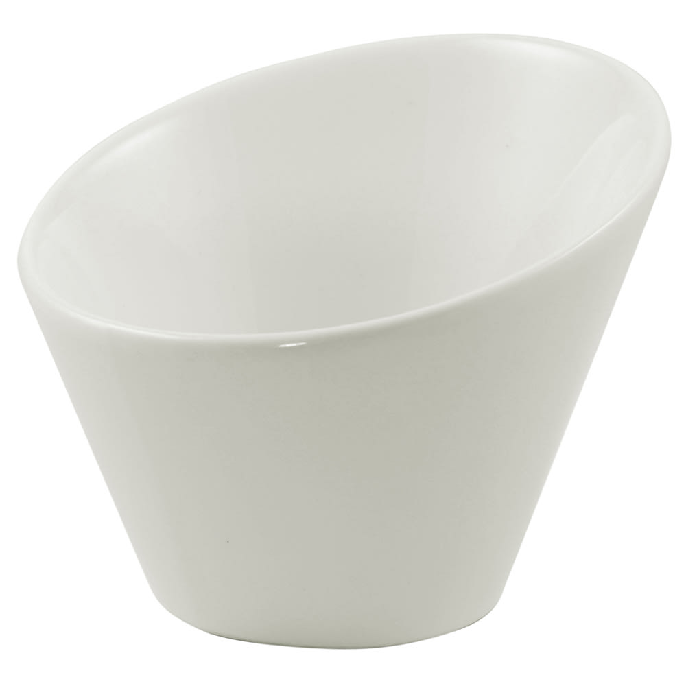 10 Strawberry Street WTR-9SLNTBWL 64 oz Slanted Bowl - Porcelain, White