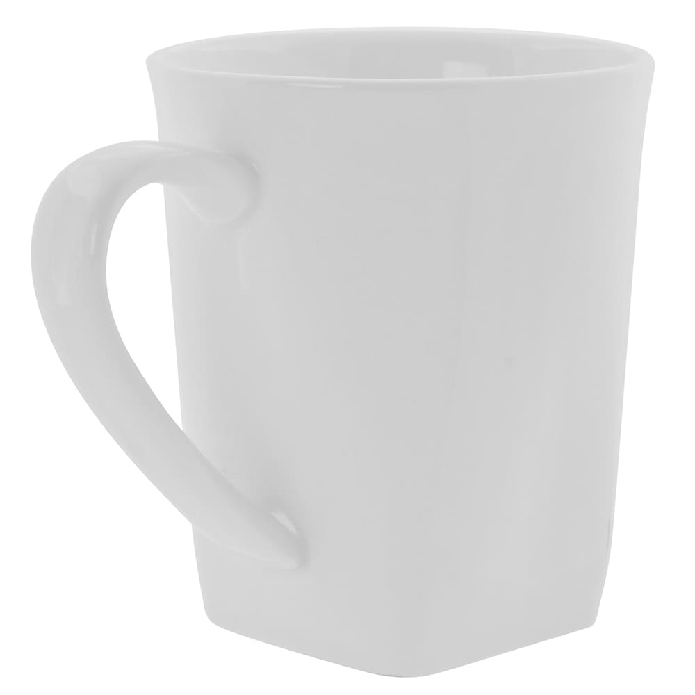 10 Strawberry Street WTR-SQMUG 8 oz Square Coffee Mug - Porcelain, White