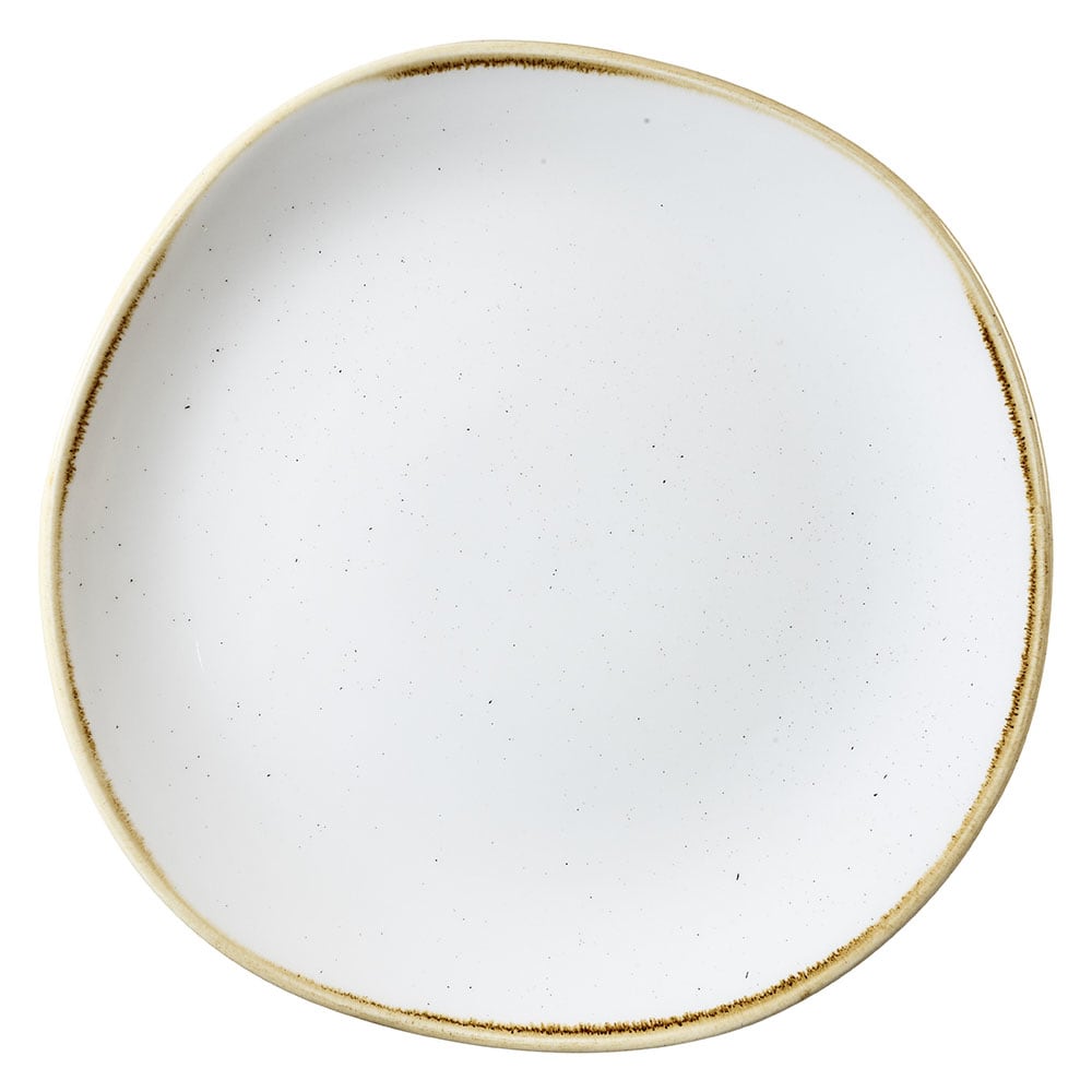 Churchill SWHSOG101 10 3/8" Round Stonecast Plate - Ceramic, Barley White
