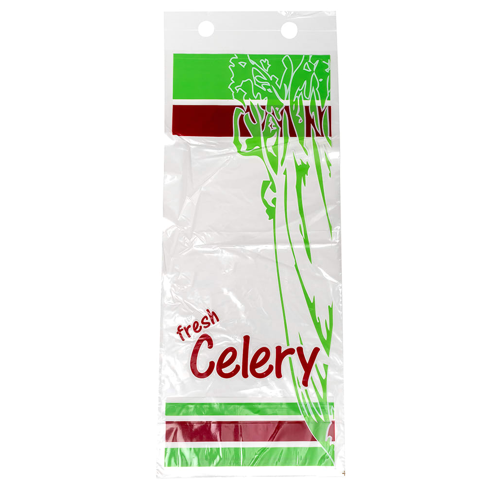LK Packaging 10F-0614+3BGWCLRY Printed Celery Bag - 14 1/2" x 6", Poly
