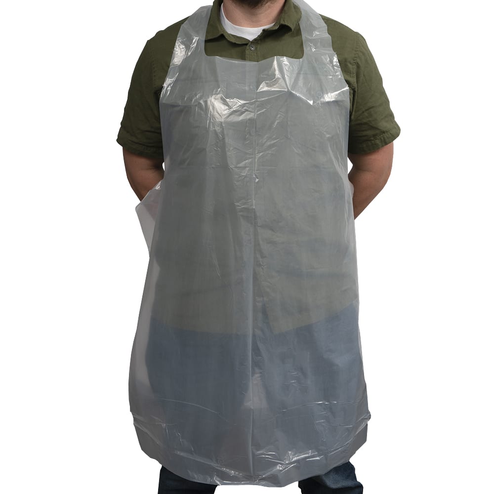 Elkay Plastics AP10F2846 Disposable Embossed Poly Apron - 28" x 46", White