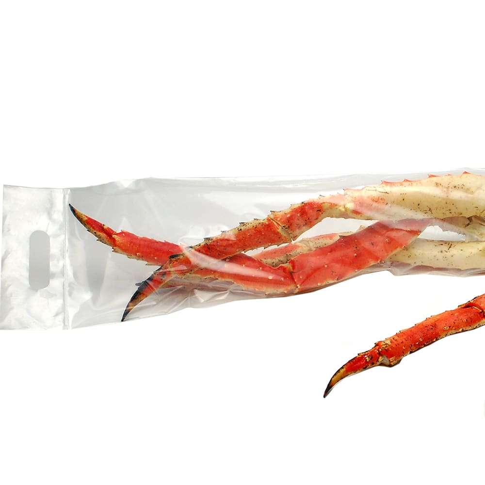 LK Packaging CLB0725 Zippered Crab Leg Bag - 25" x 7", Plastic, Clear