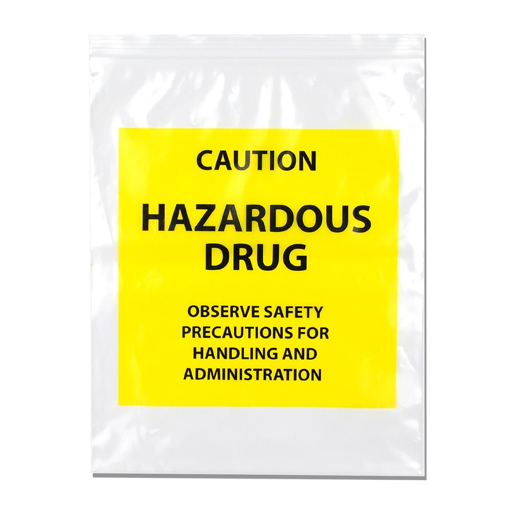 LK Packaging F41215HDB Hazardous Drug Bags w/ Seal Top Closure - 12" x ...
