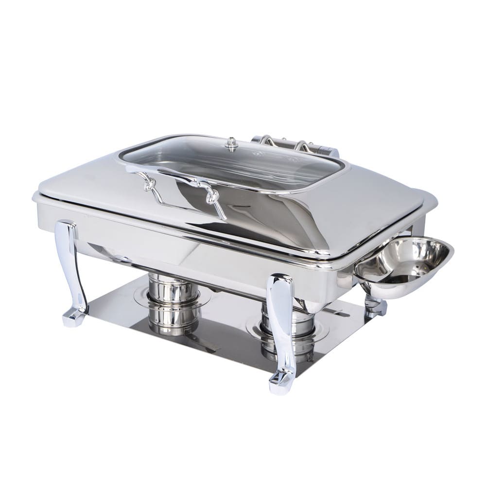 Eastern Tabletop 3935GS 8 qt Oblong Induction Chafer w/ Hinged Glass ...