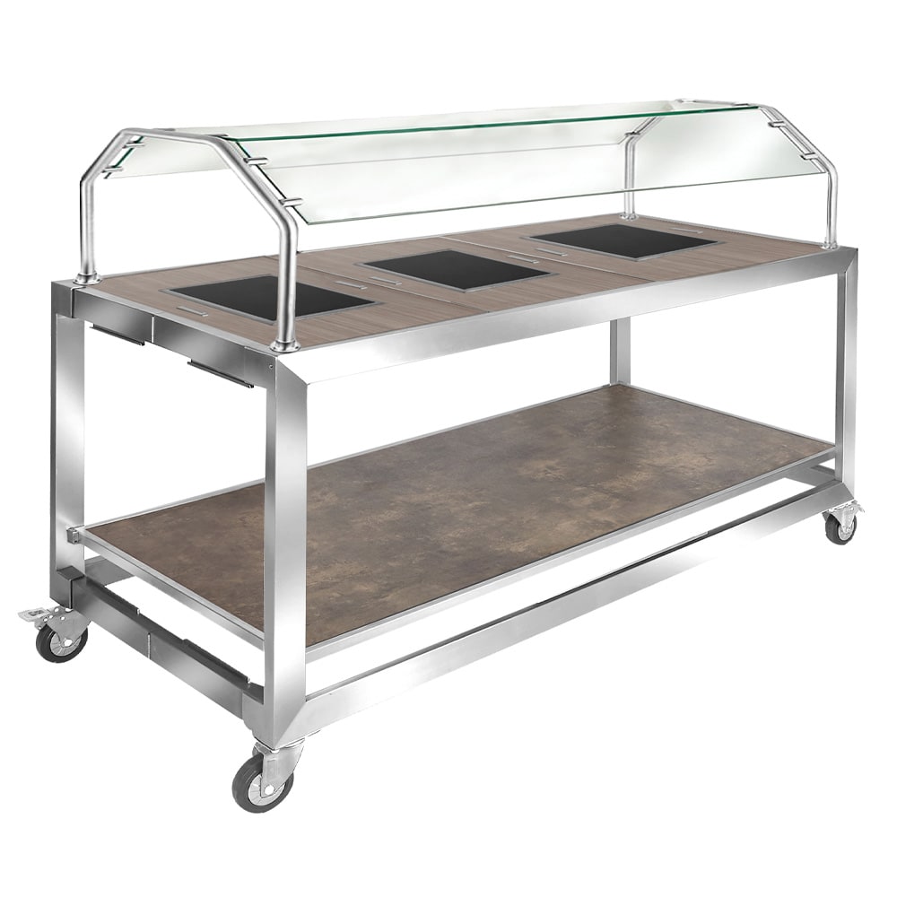 Eastern Tabletop ST8525G Portable Hub Buffet Shield - 64"W x 30"D x 24 ...