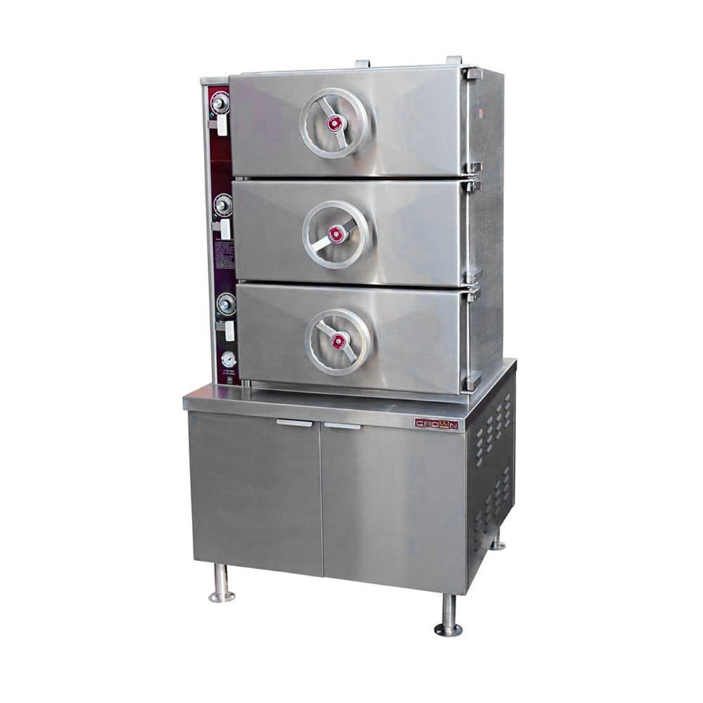 Crown Steam EC-3 Electric Pressure Steamer w/ (24) Full Size Pan ...