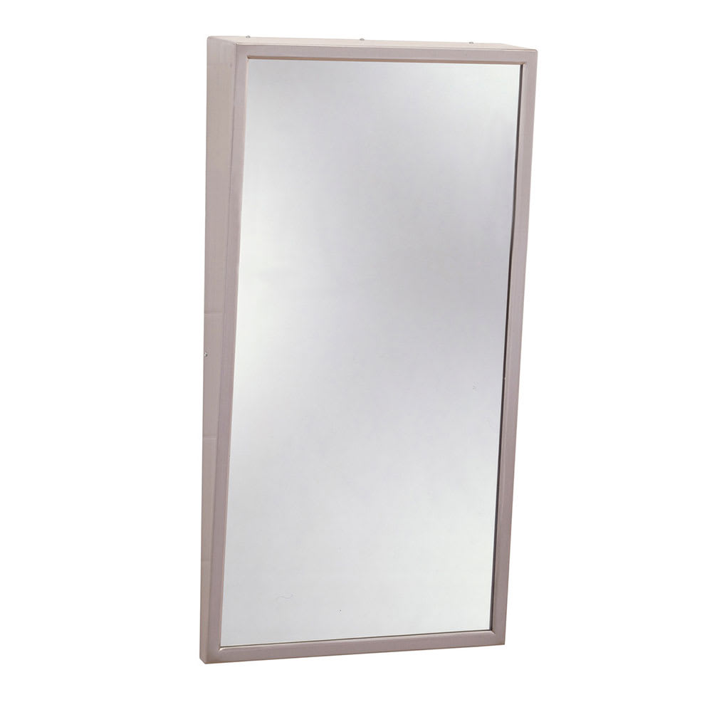 Bobrick B-293 1830 Fixed-Position Tilt Mirror w/ Beveled Edges, Stainless