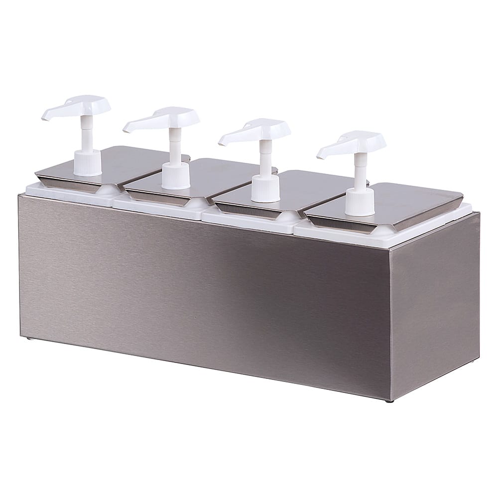 Carlisle Topping Rail Condiment Dispenser w/ (4) Pumps, (1) oz Stroke ...