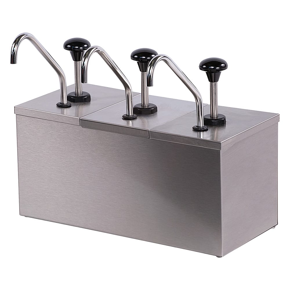 Carlisle Topping Rail Condiment Dispenser w/ (3) Pumps, (1 1/4) oz ...