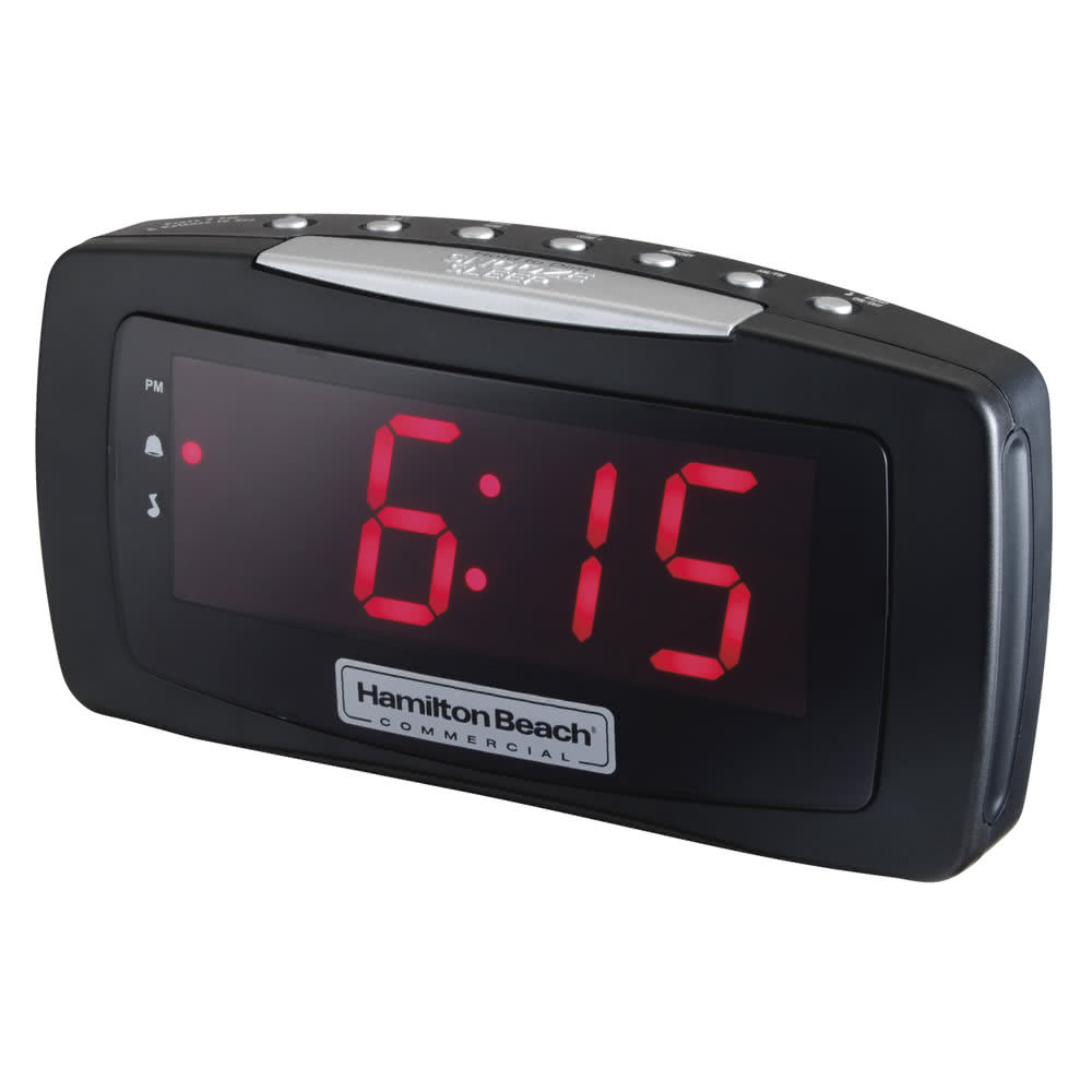 Hamilton Beach Alarm Clock Radio w/ Snooze Bar - Black, 120v (HCR330)