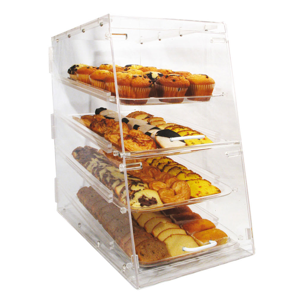 Winco ADC-4 Counter Top Display Case w/ (4) 12 x 18" Trays, 14 x 24 x ...
